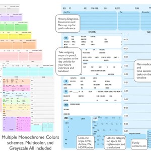 ICU Report Cheat Sheet, System-by-system With Time Management Planner ...