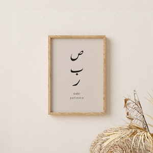 Sabr Calligraphy Wall Art, Islamic Poster, Quran Verse Printables ...