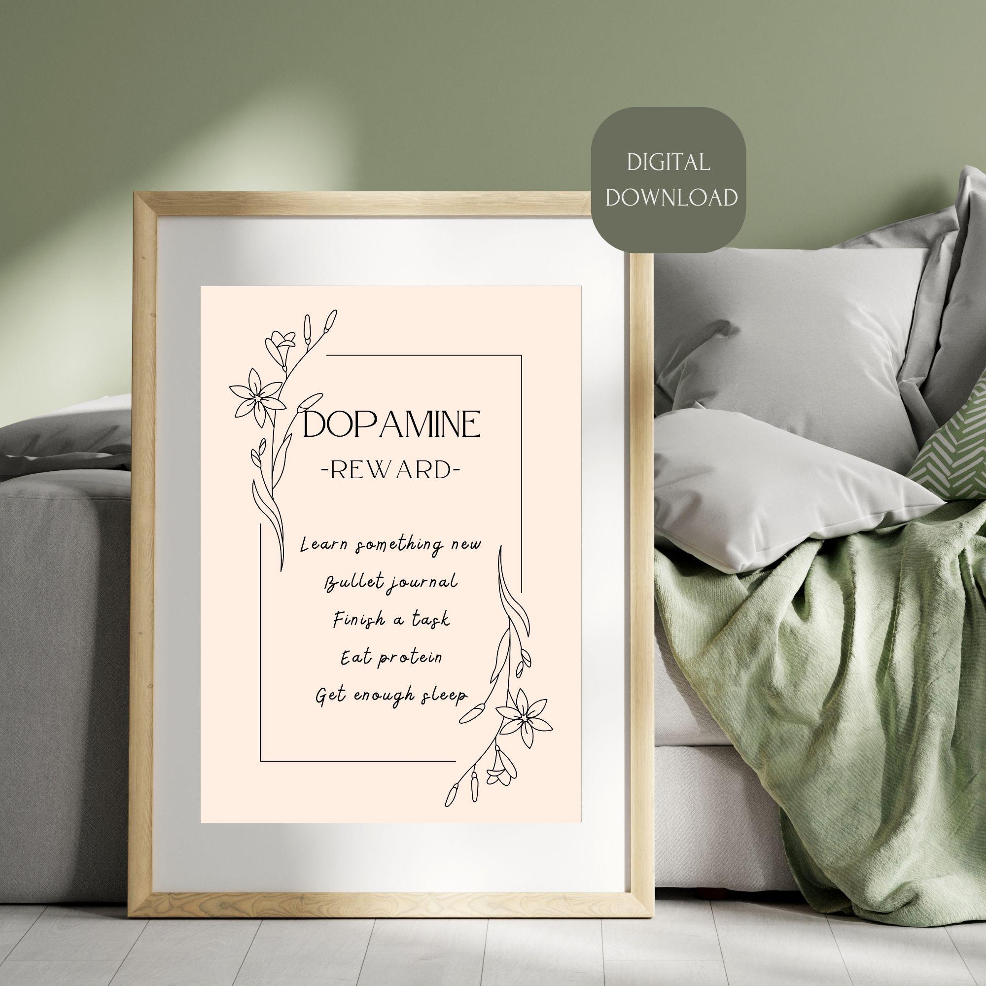 Dopamine Brain Health Poster, Therapy Office Decor, SPA, Happiness ...