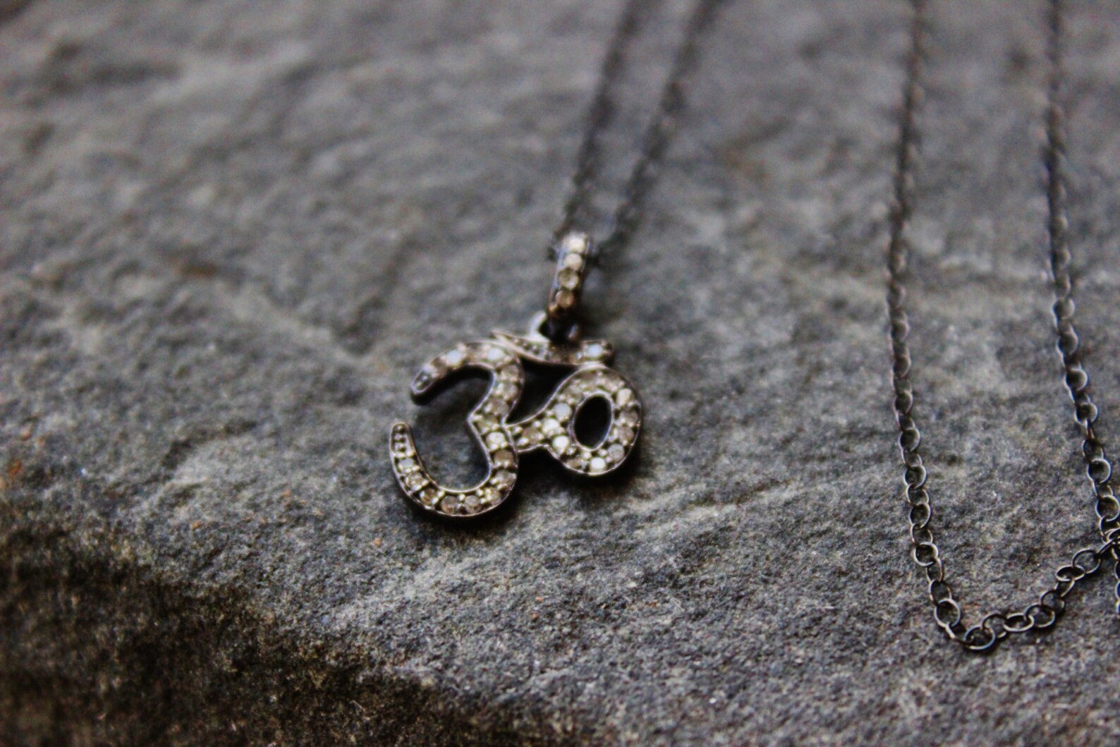 Diamond Ohm Pendant in Sterling Silver Pave Ohm Pendant - Etsy
