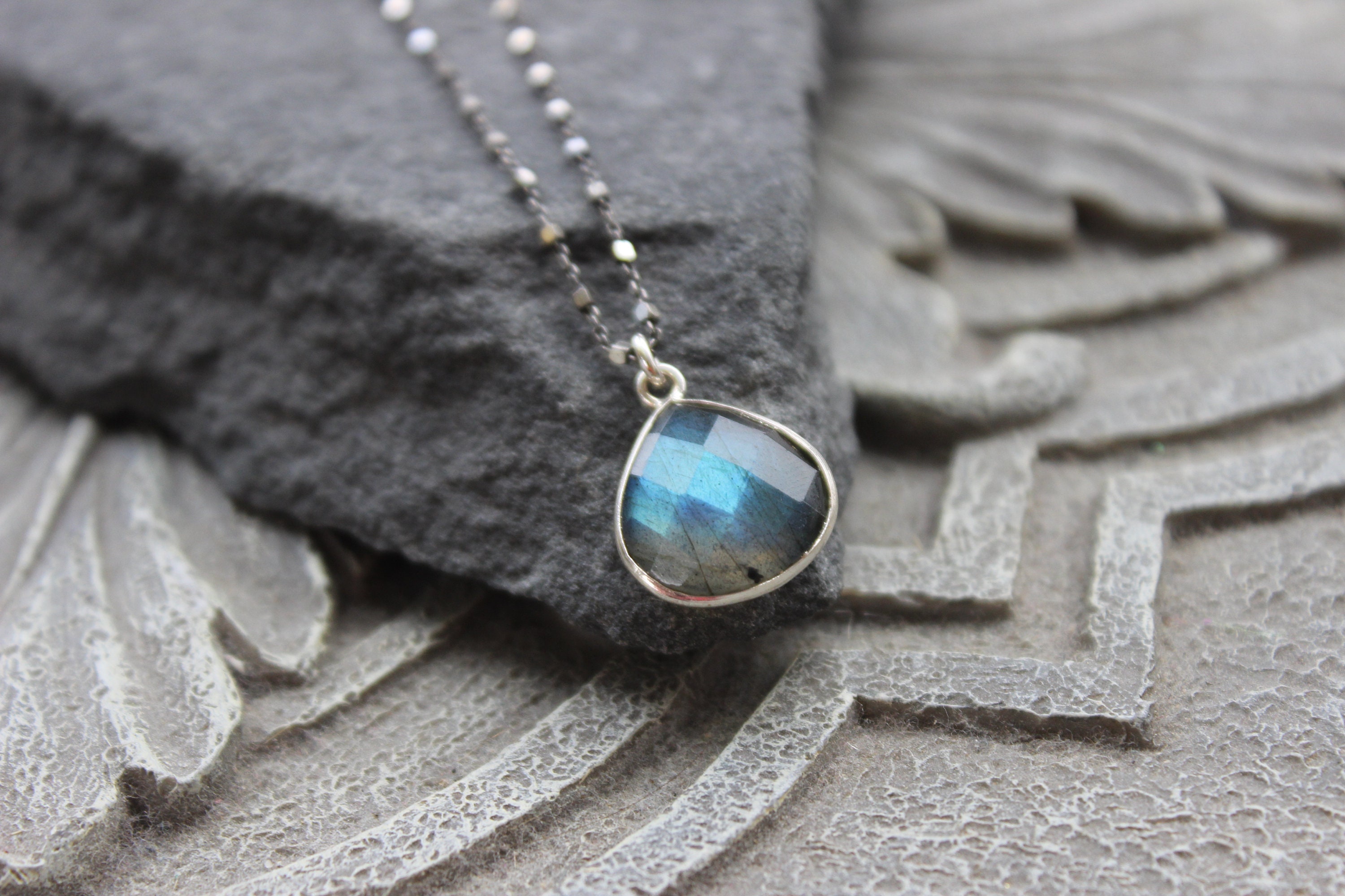 Labradorite Pendant in Sterling Silver, Sterling Framed Labradorite ...