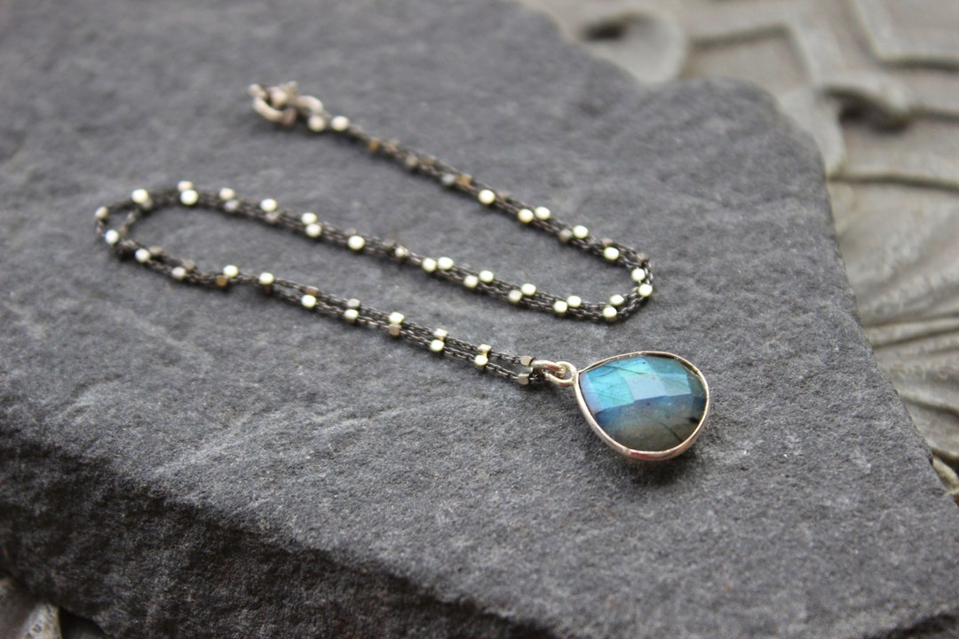 Labradorite Pendant in Sterling Silver, Sterling Framed Labradorite ...
