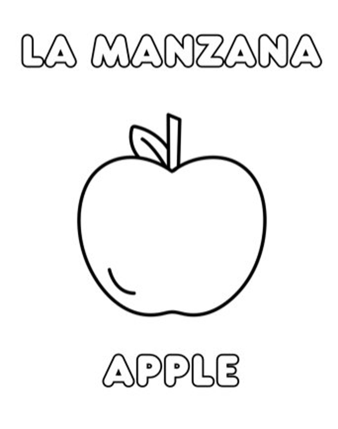 Spanish English Coloring Pages for Preschoolers Abcs, Bilingual - Etsy