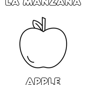 Spanish English Coloring Pages for Preschoolers Abcs, Bilingual - Etsy