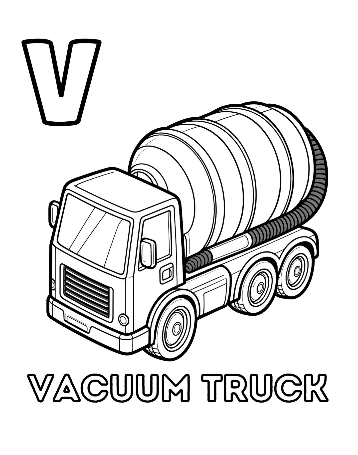 Construction Truck Coloring Pages Alphabetical A-Z for Preschoolers - Etsy