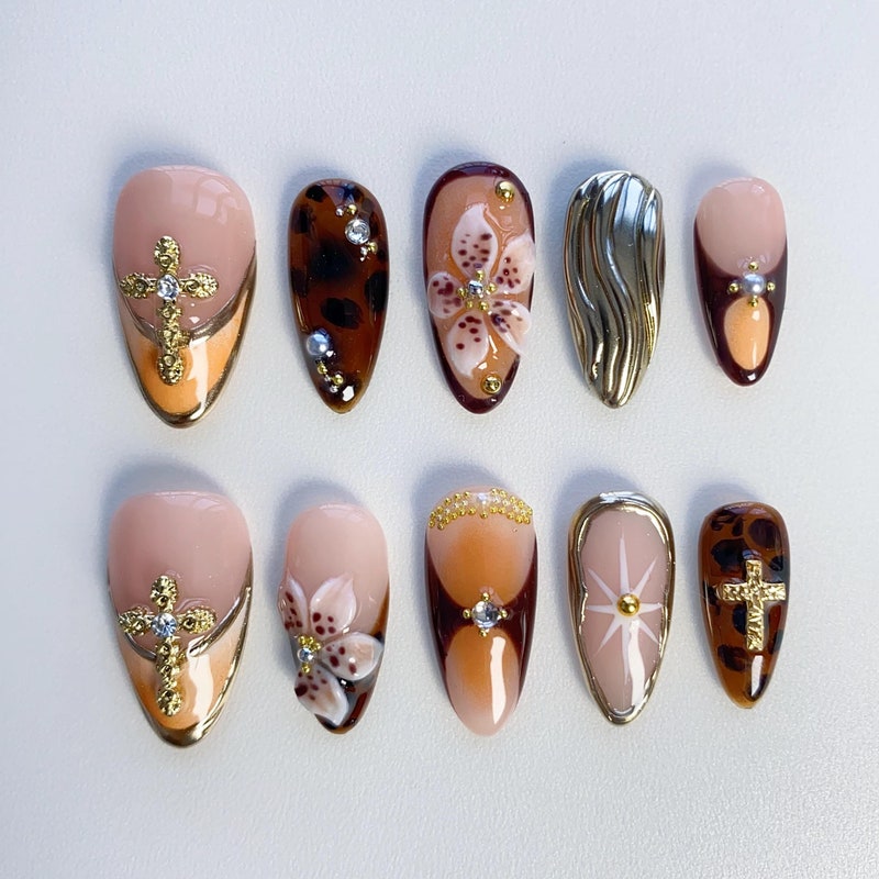 Short Fall Leopard Nails - Etsy UK