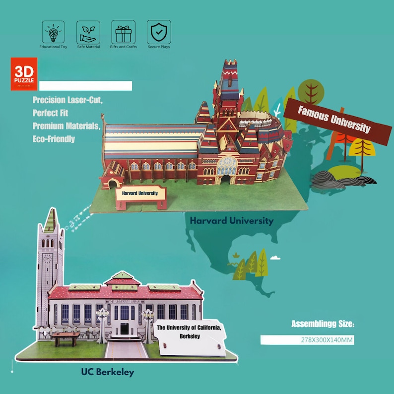 Harvard University Model, Stanford College Puzzle, Graduation Gift 2025 ...