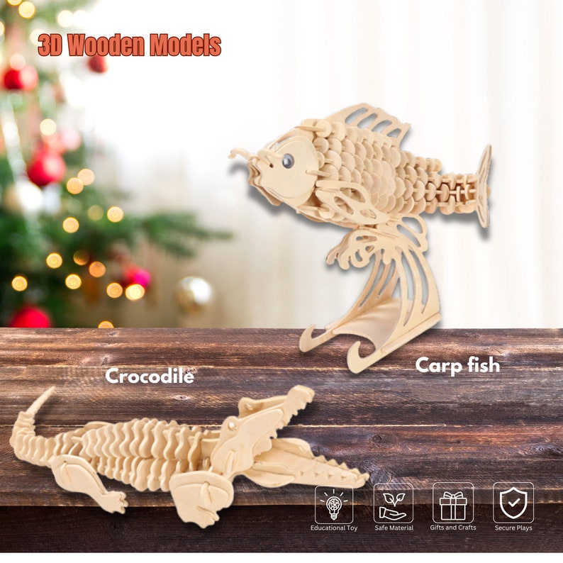 Marine Animal Puzzle, Crocodile Puzzle, Fish Puzzle, DIY Marine Kit ...