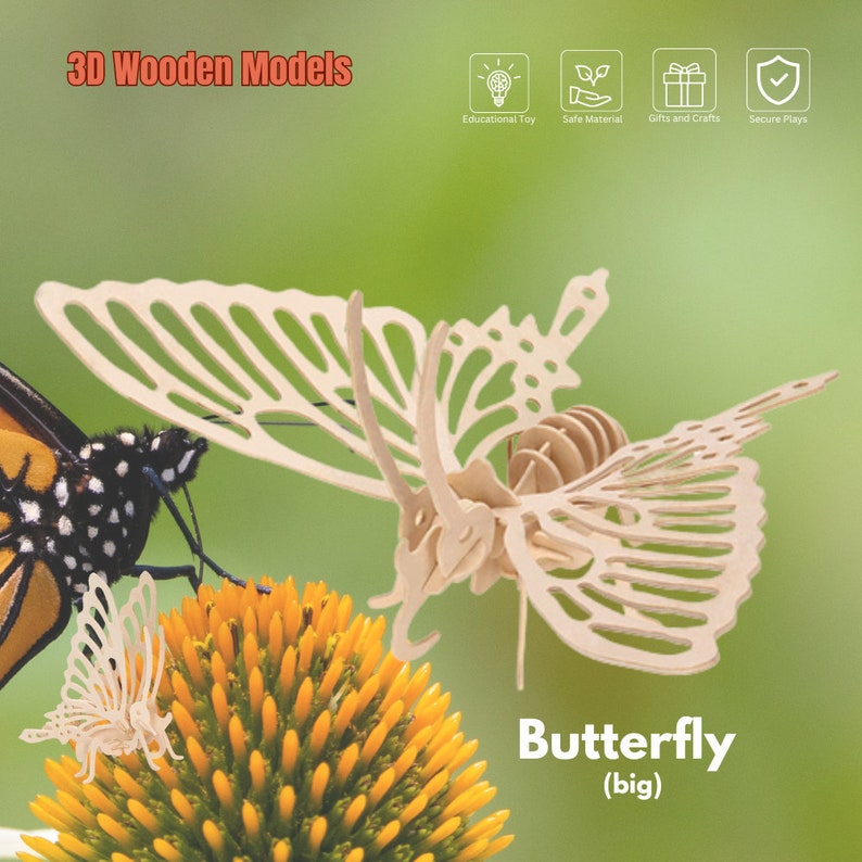 3D Wooden Insect Puzzle - Educational DIY Kit. Perfect for Summer Camp ...