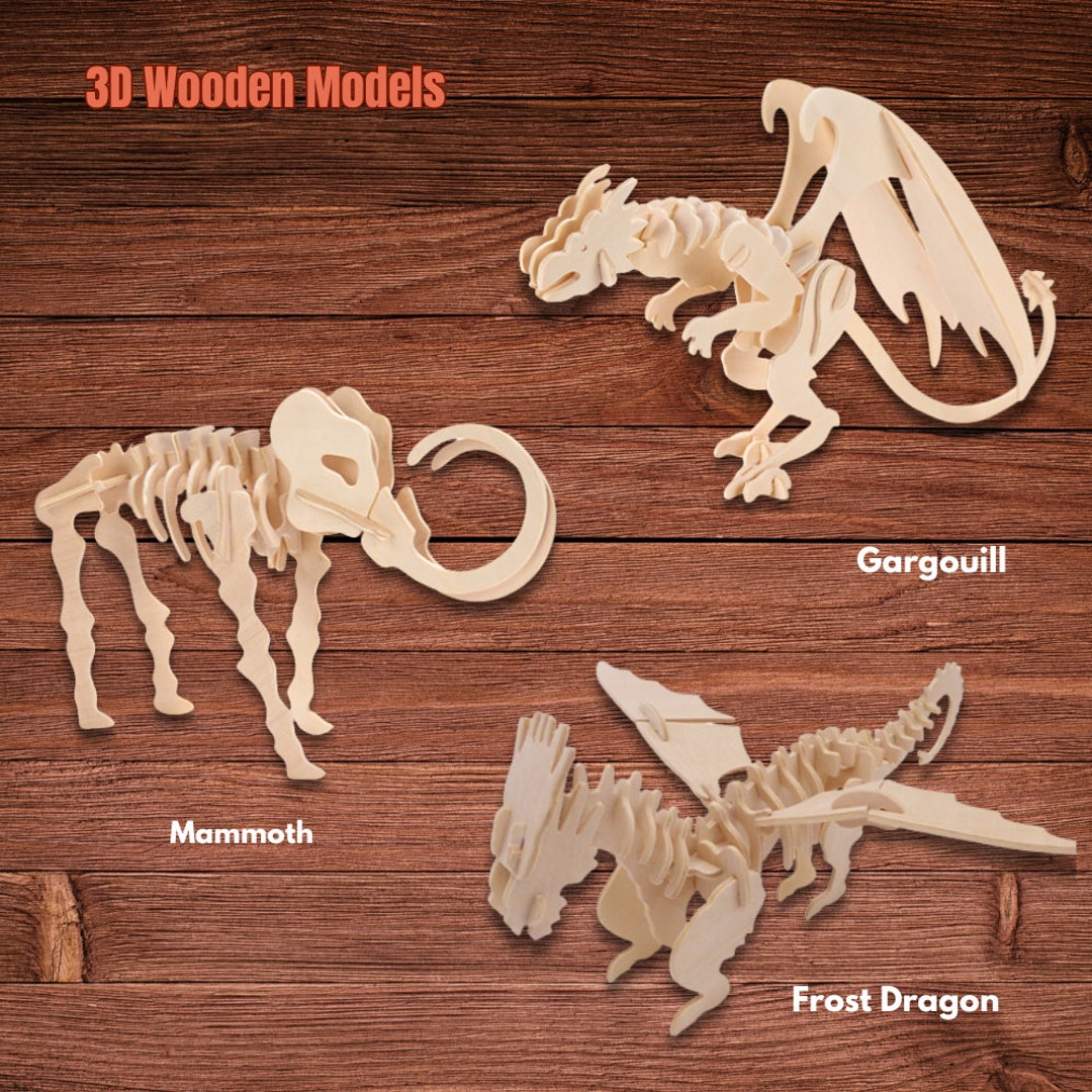 Dinosaur Wooden Jigsaw Puzzle, Mini Dinosaur Puzzle, Wooden Dinosaur ...