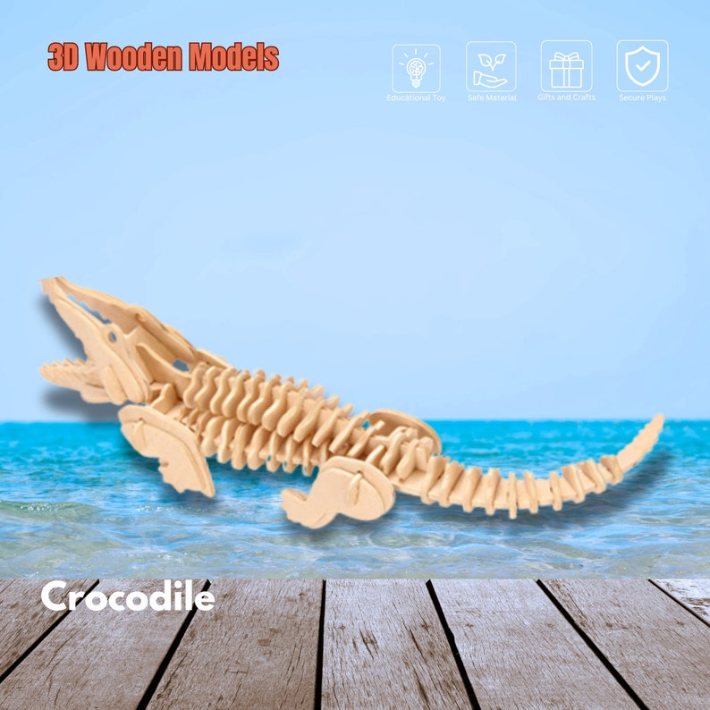 Marine Animal Puzzle, Crocodile Puzzle, Fish Puzzle, DIY Marine Kit ...