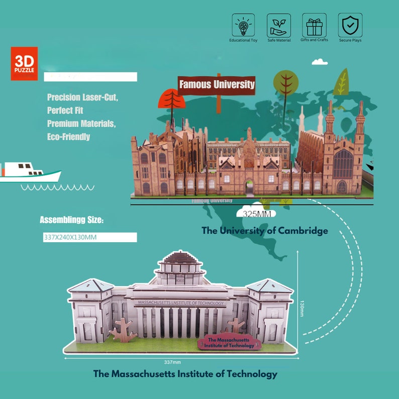 Harvard University Model, Stanford College Puzzle, Graduation Gift 2025 ...