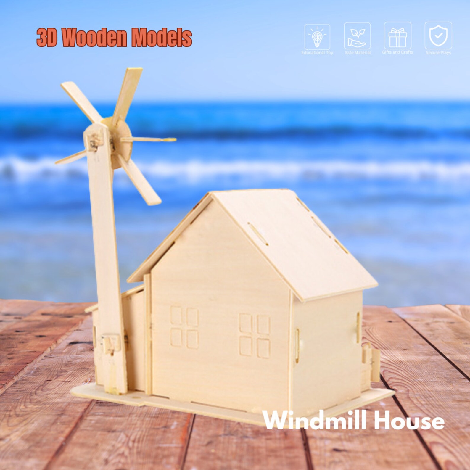 Wooden 3D Puzzle of Windmills, Barns, and Dutch Windmills, Girls Gifts ...