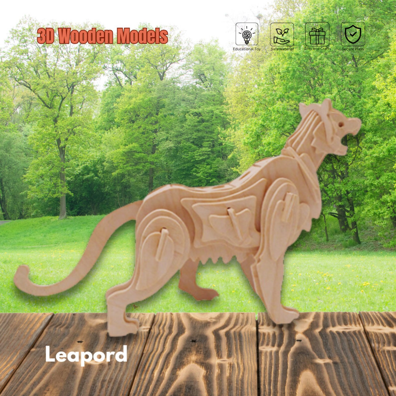 3D Animal Puzzle, DIY Puzzle Crafts Wooden Puzzle, Color It Puzzles ...