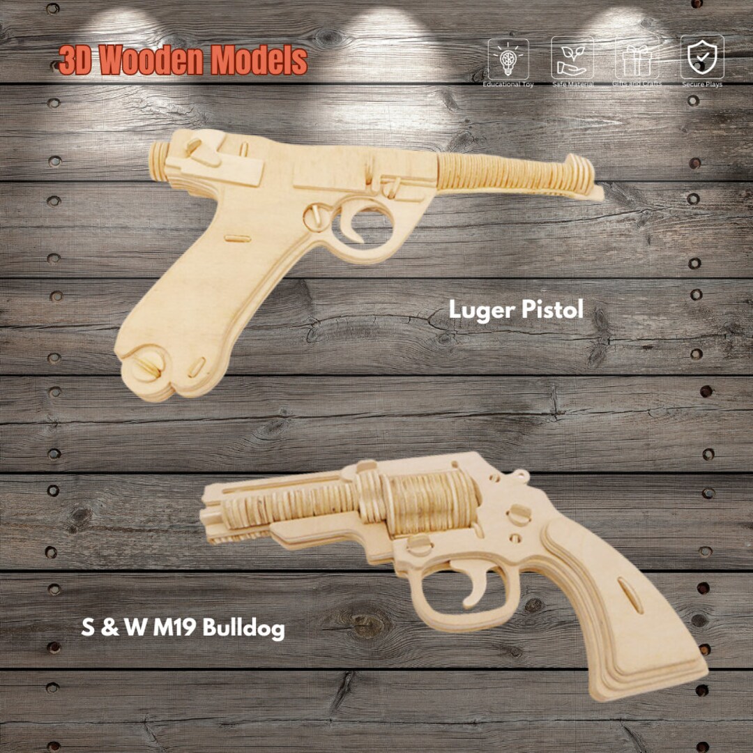 The 3D Wooden Models of Pistols, Rifles, and Revolvers, Each Detail ...