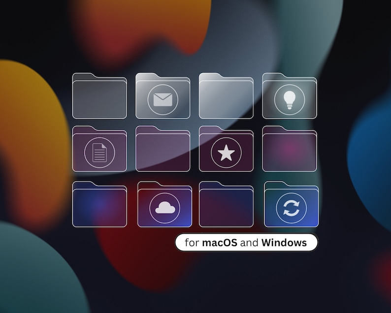 Glass Morphism Folder Icons | Aura | Glass | Folder Desktop Icons | PC ...