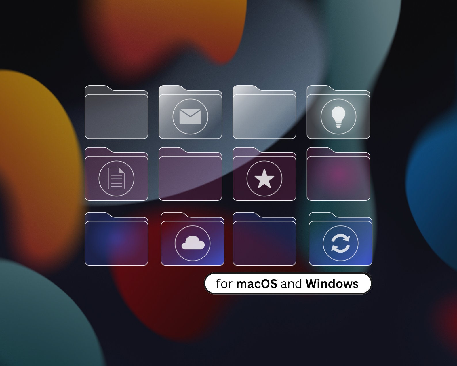 Glass Morphism Folder Icons | Aura | Glass | Folder Desktop Icons | PC ...