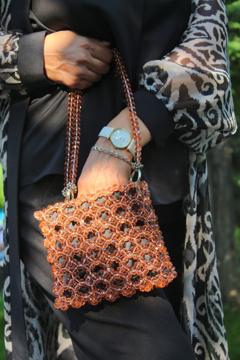 Elegant Evening Bag for Special Occasions, Handmade Beaded Bag, Shiny ...