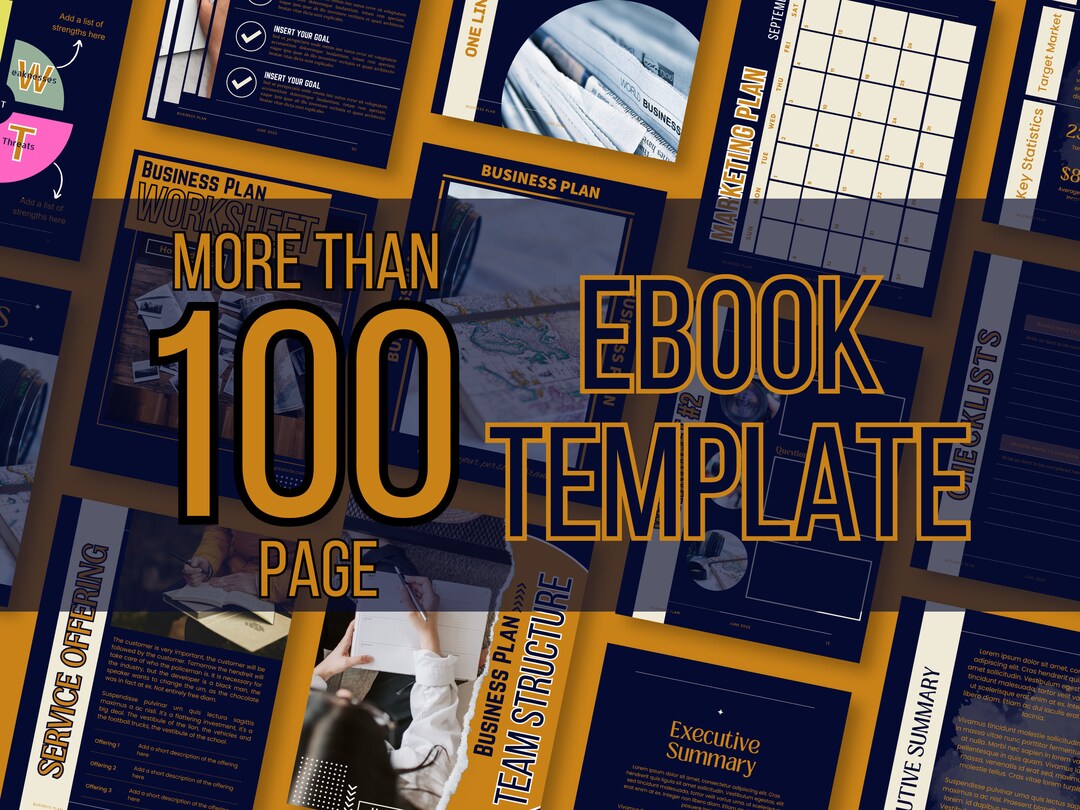 BLUE & GOLD E-book Template : 111 Pages for Coaches, Creators, Lead ...