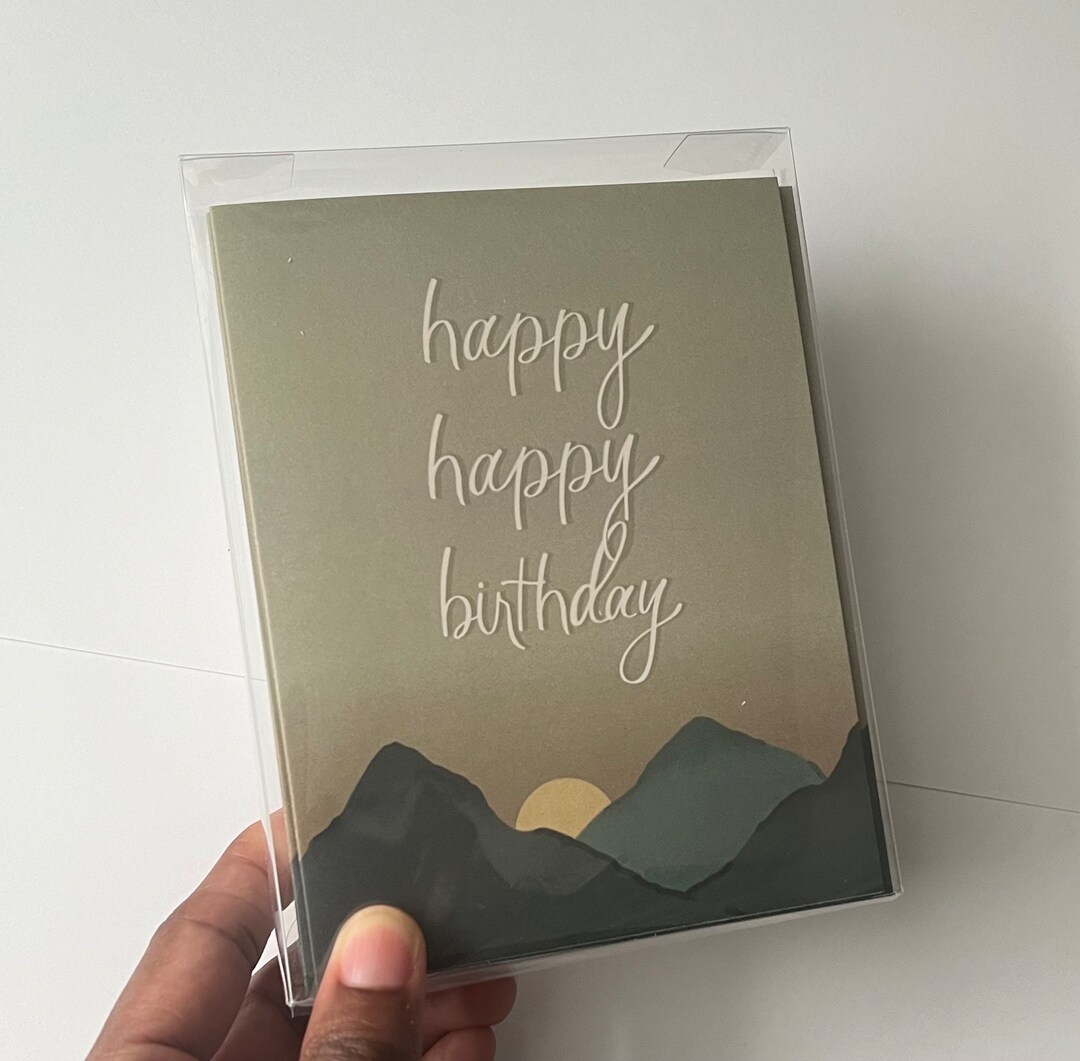 Happy Birthday Mountains Cards,nature Birthday Note Cards,birthday ...