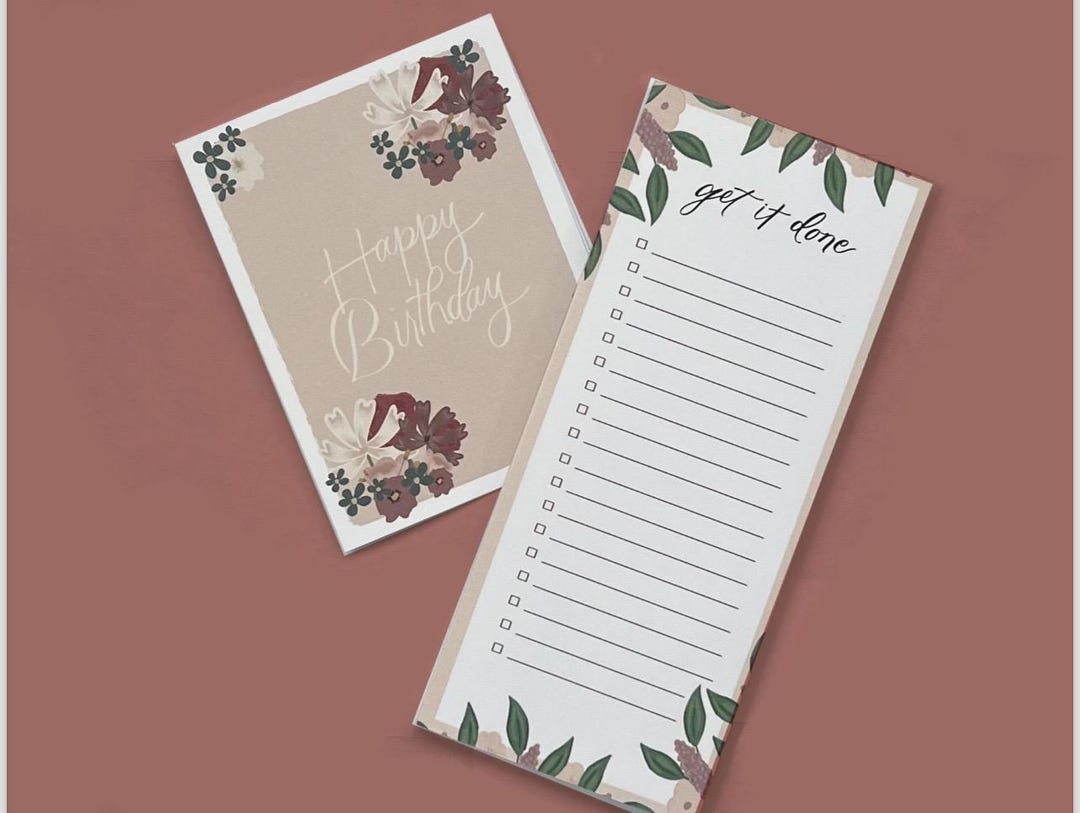 Floral Birthday Stationery Set,birthday Writing Card,happy Birthday ...