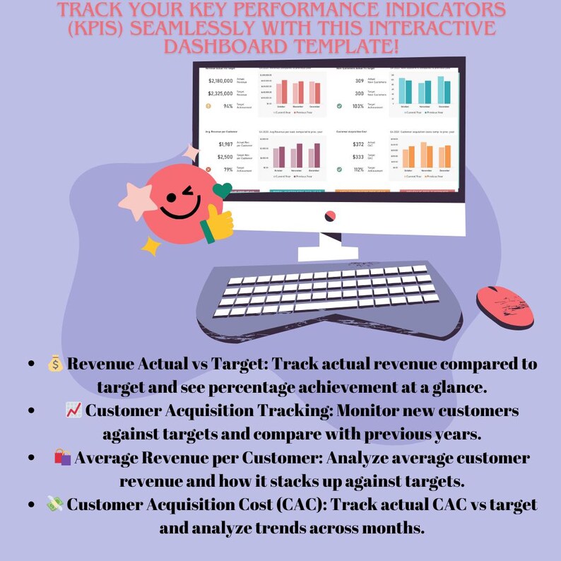 KPI Overview Dashboard Template – Excel-based Performance Tracker - Etsy