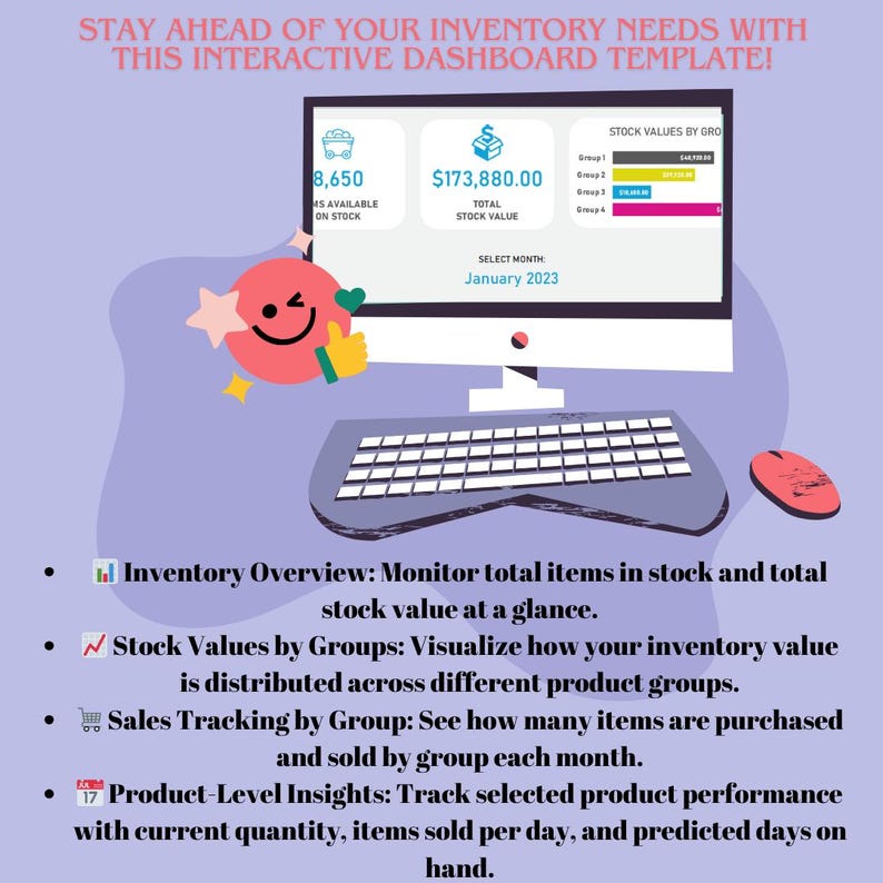 Inventory Management Dashboard Template – Excel-based Stock Tracker - Etsy