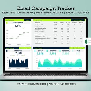 Email Campaign Analytics Dashboard: Modern Excel Marketing Tracker - Etsy