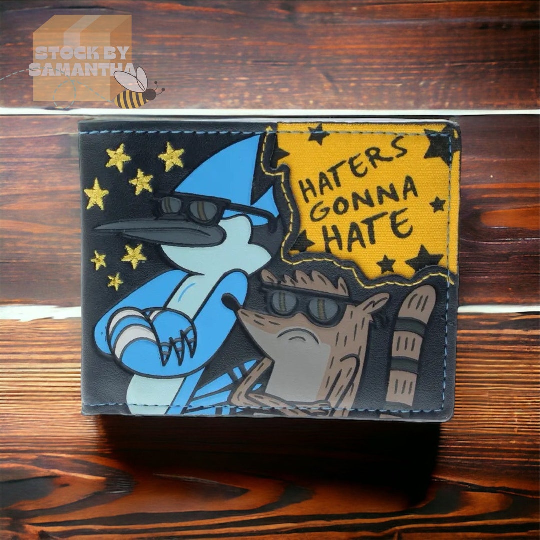 Buy Regular Show Mordecai and Rigby Leather Wallet Haters Gonna Hate ...