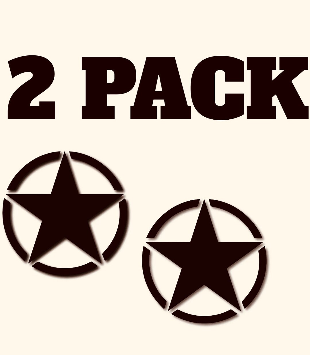 2 PACK Military Army Star Vinyl Decal Sticker 8 Inch - Etsy
