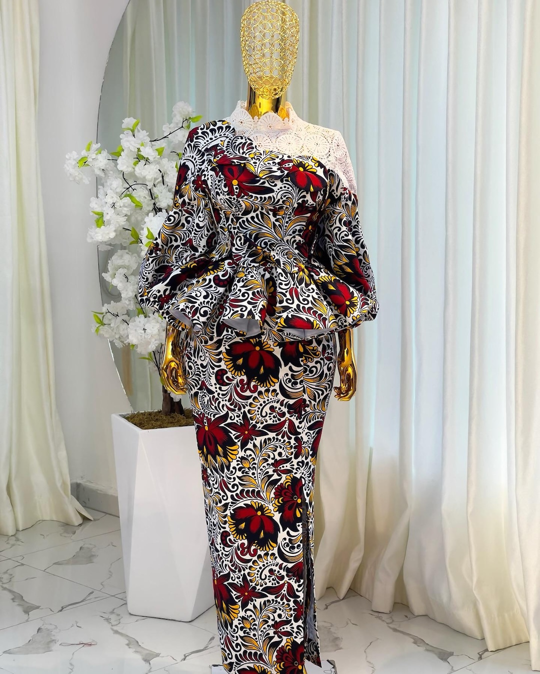 Ankara African Women's Blouse: Classic Floral Print Top - Etsy