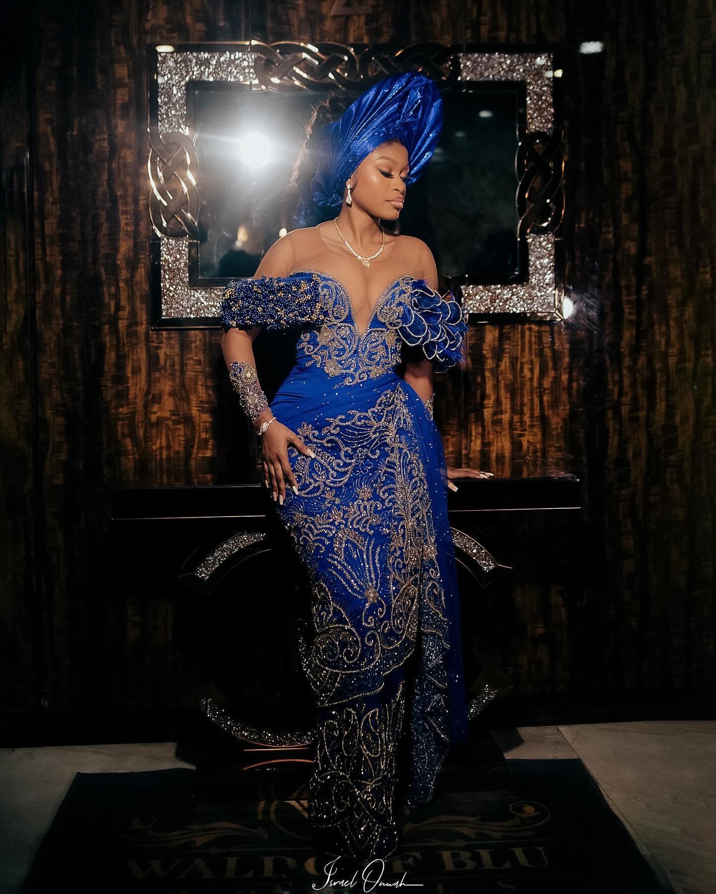 Blue Bridal George Outfit, Traditional Wedding Outfit,african Women ...