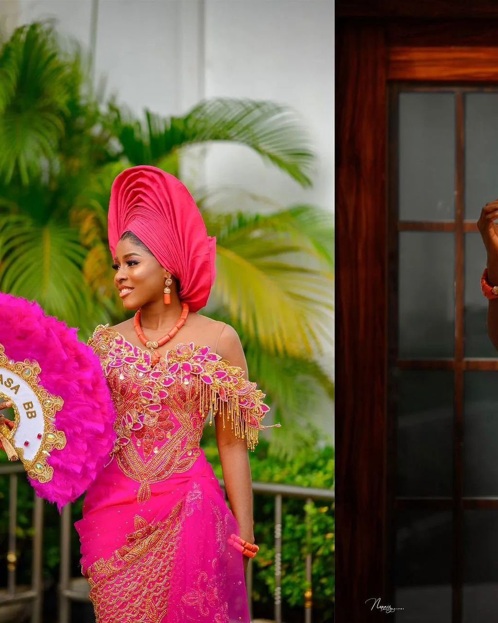 Pink African Bridal George Outfit, Traditional Wedding Outfit,african ...