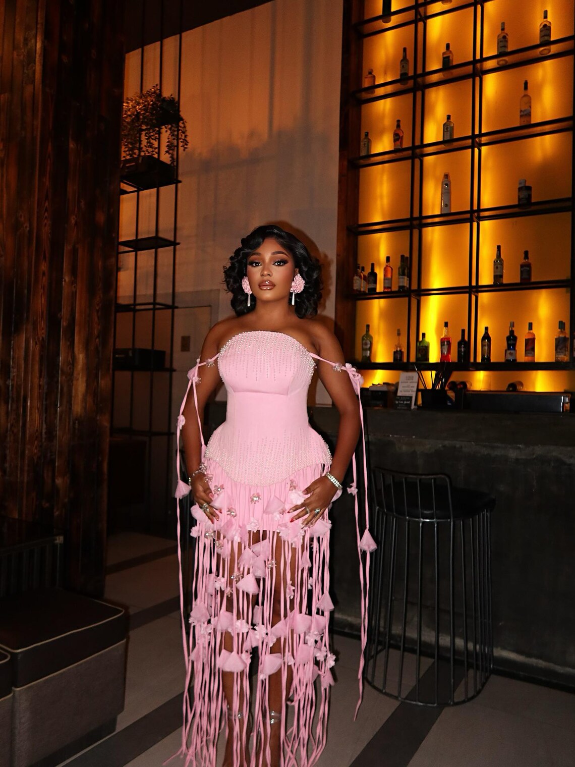 Pink Beaded African Dress: Elegant Prom, Evening, Party Gown - Etsy