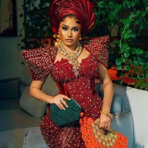 Red George Traditional Wedding Dress,african Fully Homecoming Women ...