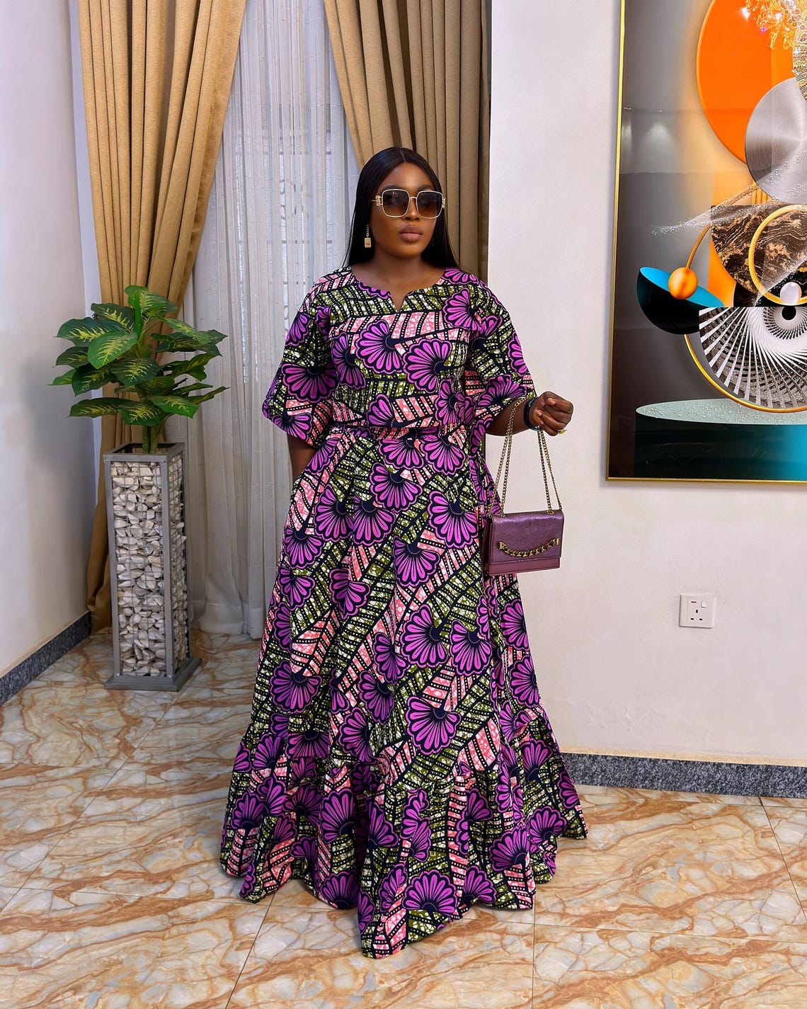 African Ankara Bubu Gown, Ankara Classic Women Maxi Gown,ankara African ...