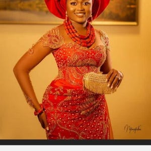 Red George Traditional Wedding Dress,african Fully Homecoming Women ...