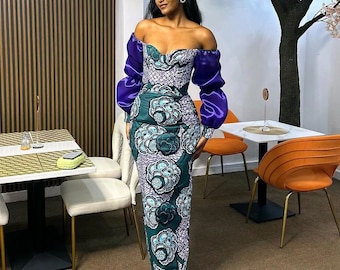 African Ankara Dress, Anniversary Dress Graduation Dress, African Women ...