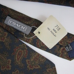 NWT Coach Bifold Wallet Card Holder Necktie Cravat Silk Paisley Brown ...