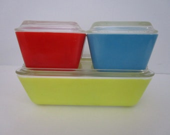 Pink Pyrex 501 502 & 503 Refrigerator Dish Set, No Lids, Showing Ware ...