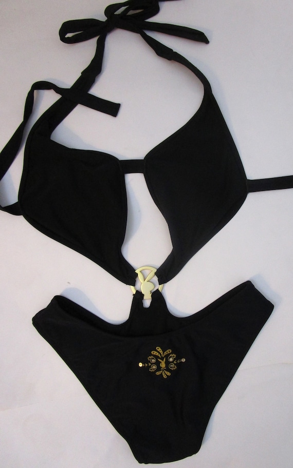 monokini black swimsuit one - Gem