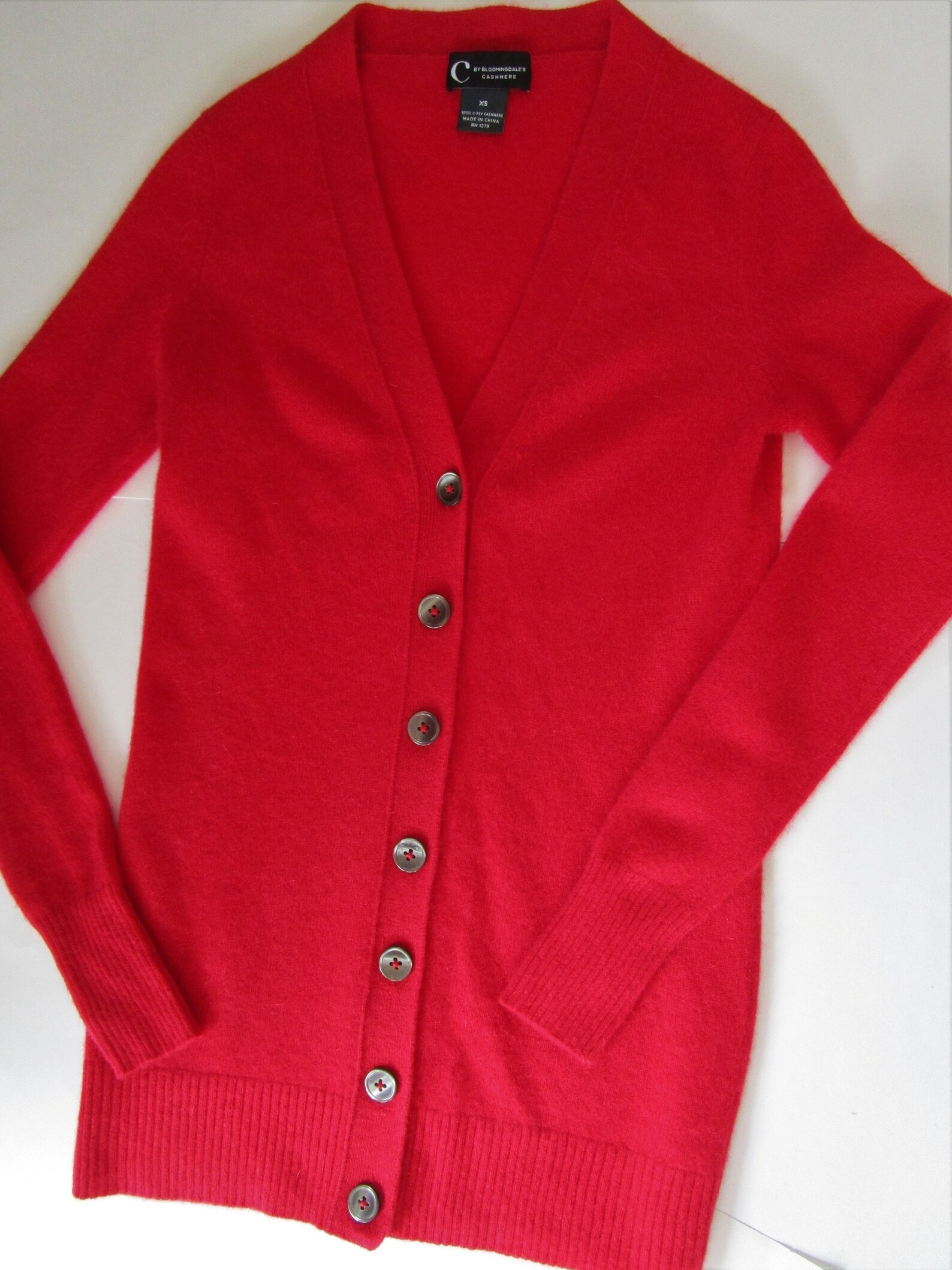 XS Red CASHMERE Cardigan Cardy Sweater Bloomingdales Knit - Etsy