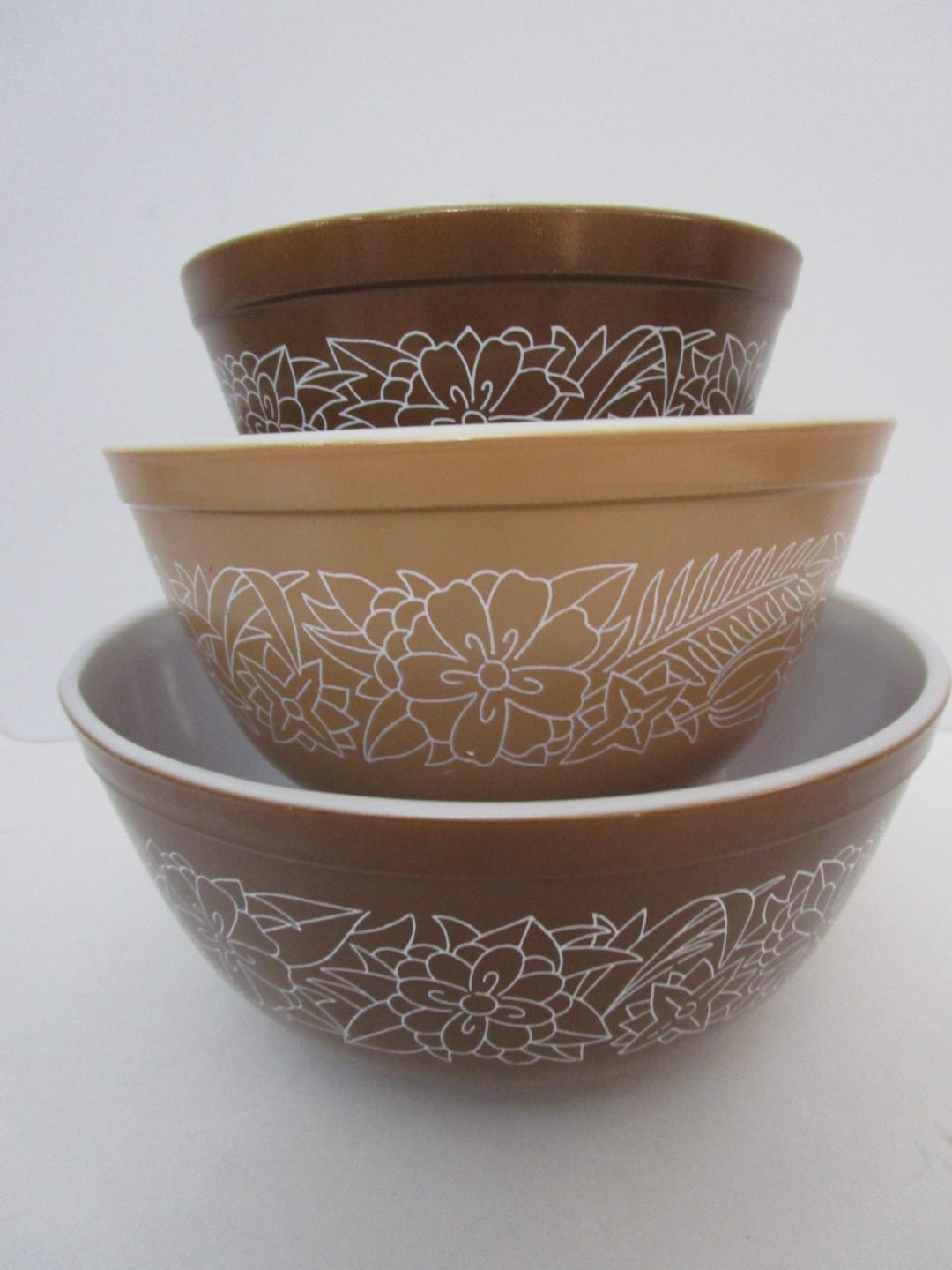 Pyrex Round Mixing Bowl Nesting Set of 3 Woodland USA Vintage 1970s - Etsy