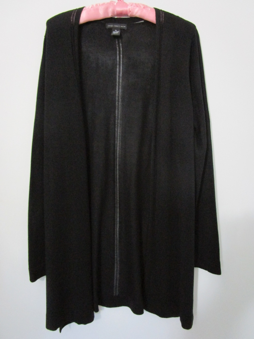 XL Joan Vass Duster Maxi Cardigan Sweater Faggoting Stitching Open ...