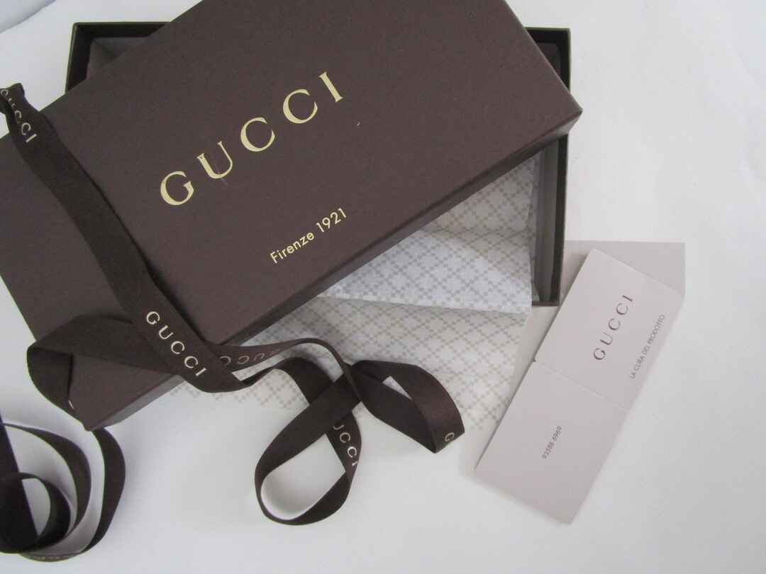 Gucci Empty Small Gift Box Storage Ribbon Tissue Wallet - Etsy