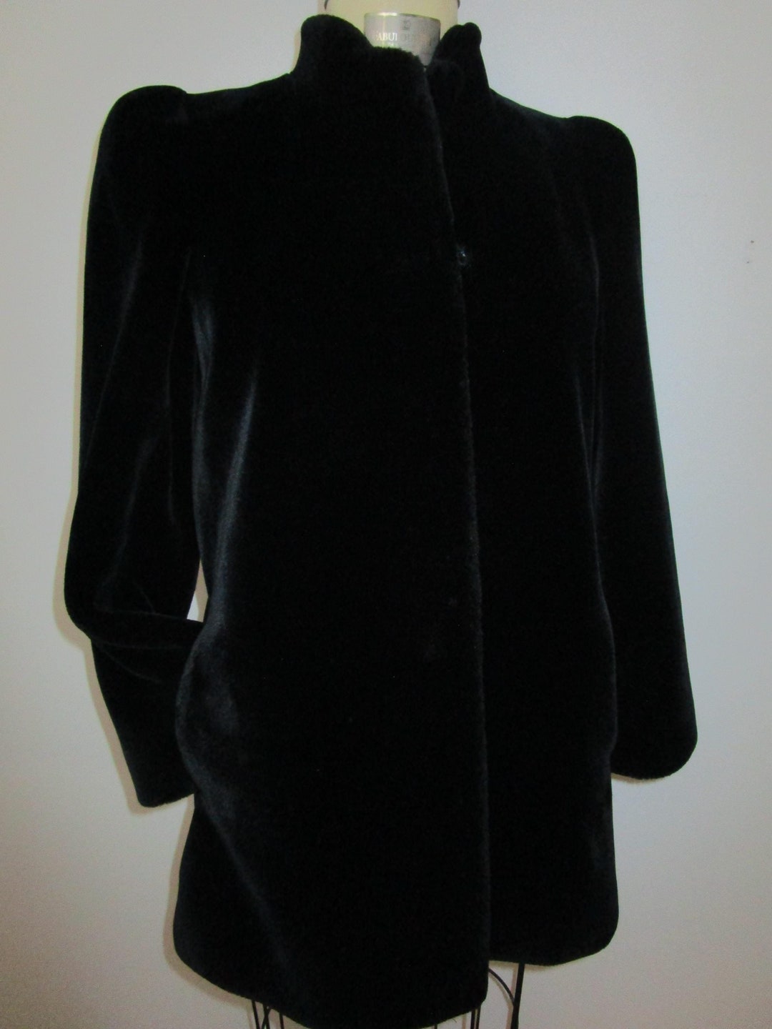 Sasson Vegan Black Faux Fur Teddy Jacket Coat Vintage Cuddly USA - Etsy