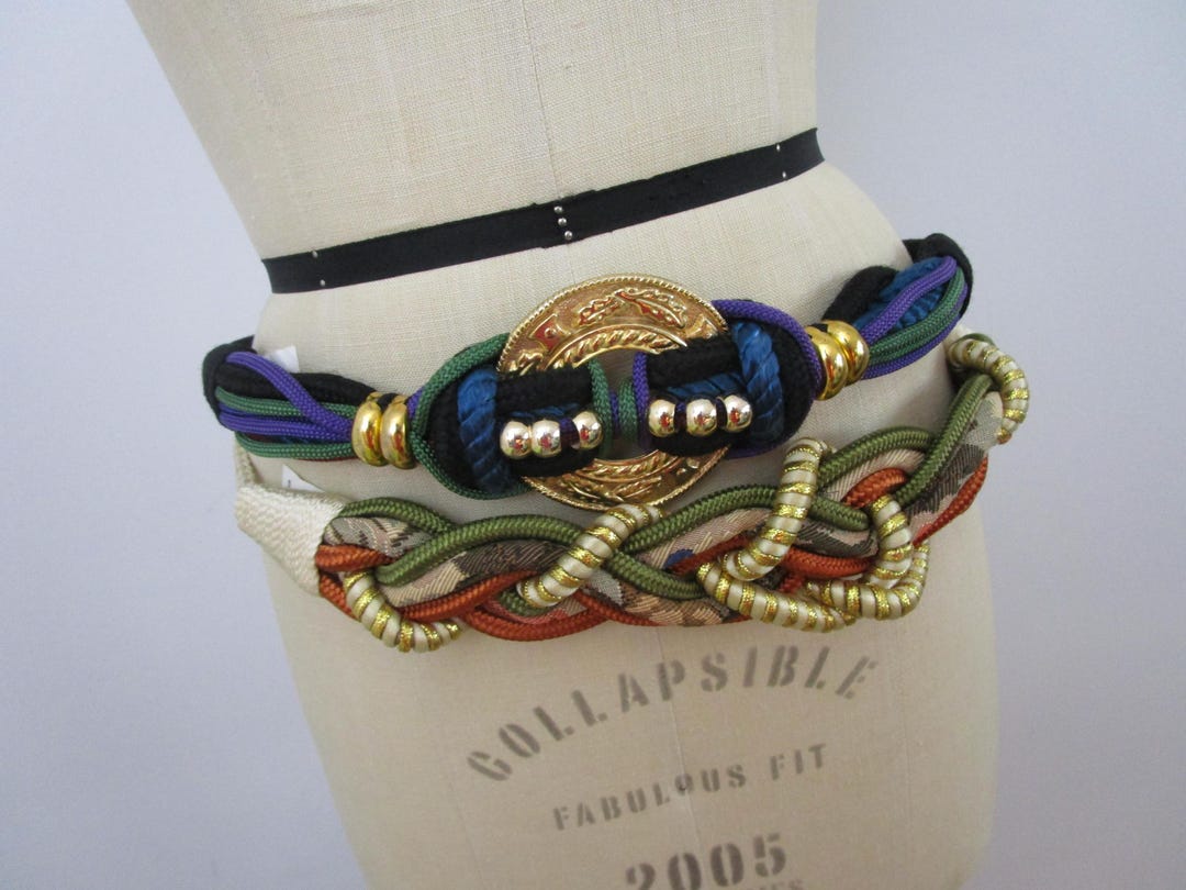 Vintage 1980s Macrame Braided Rope Belts Gold Twisted Taiwan - Etsy