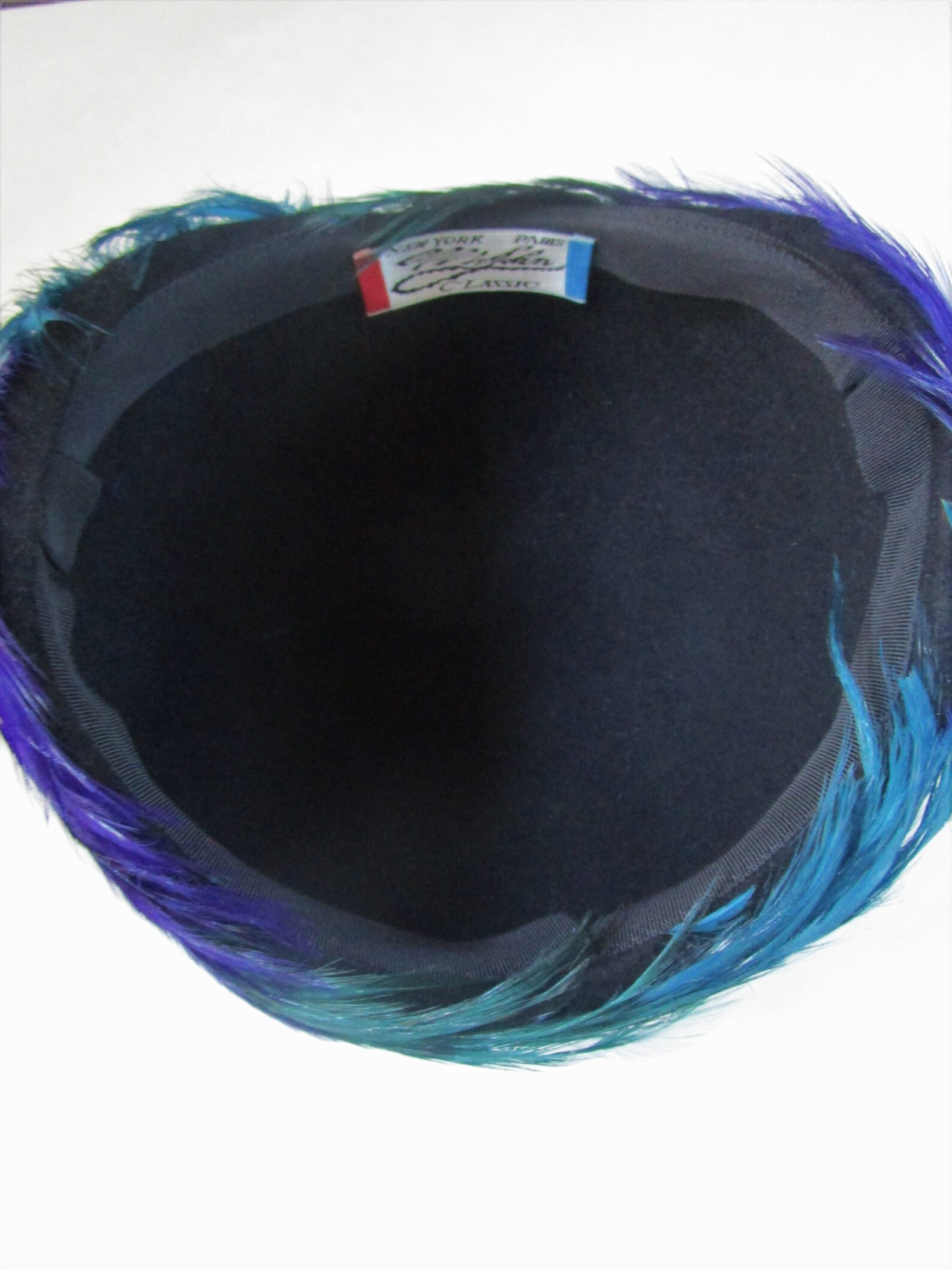 Bright Mr John Feather Hat Toque Green Purple Teal Blue | Etsy