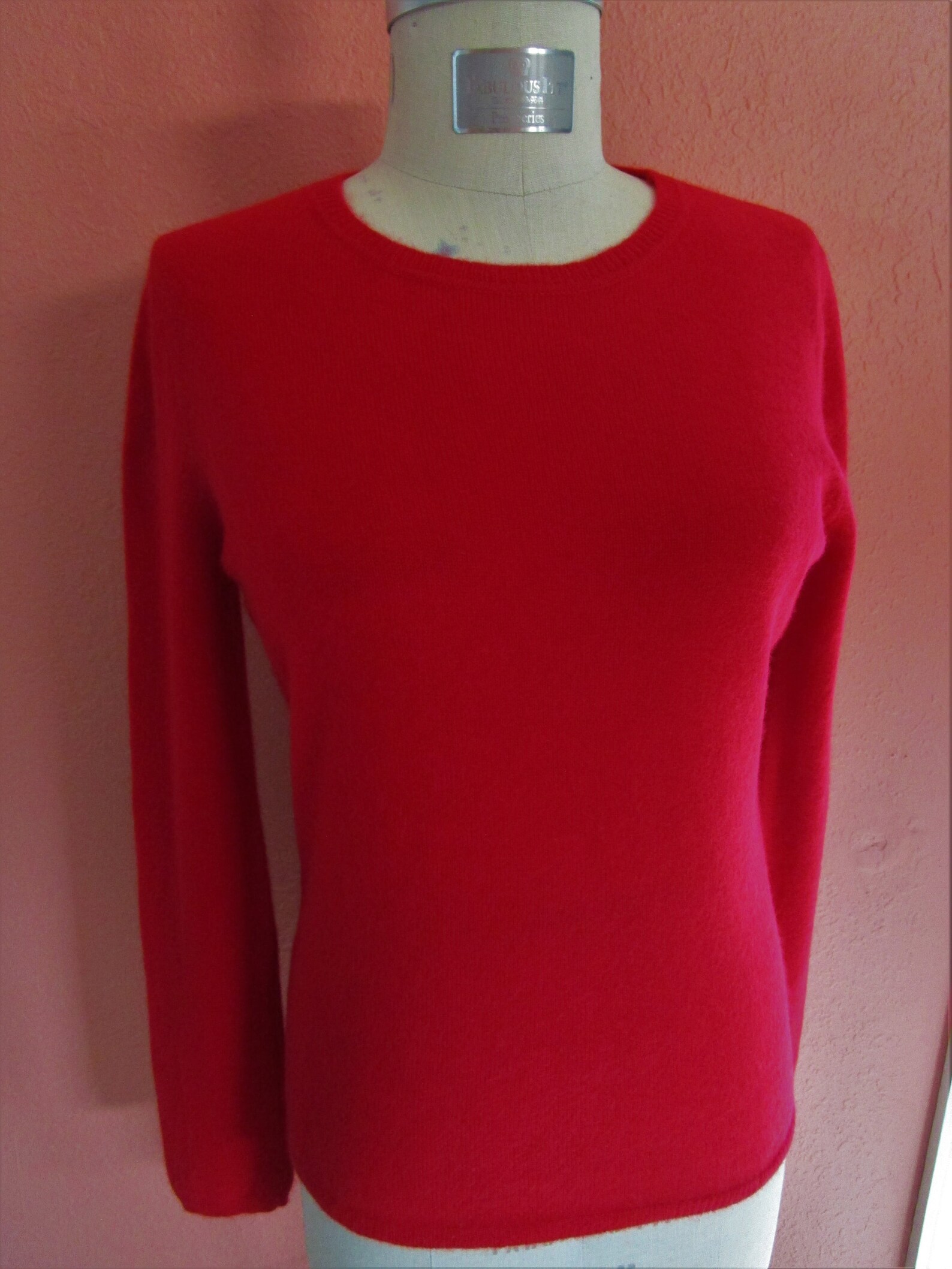 L Red CASHMERE Peck Pullover Knit Sweater Crew Cuddly Fuzzy - Etsy