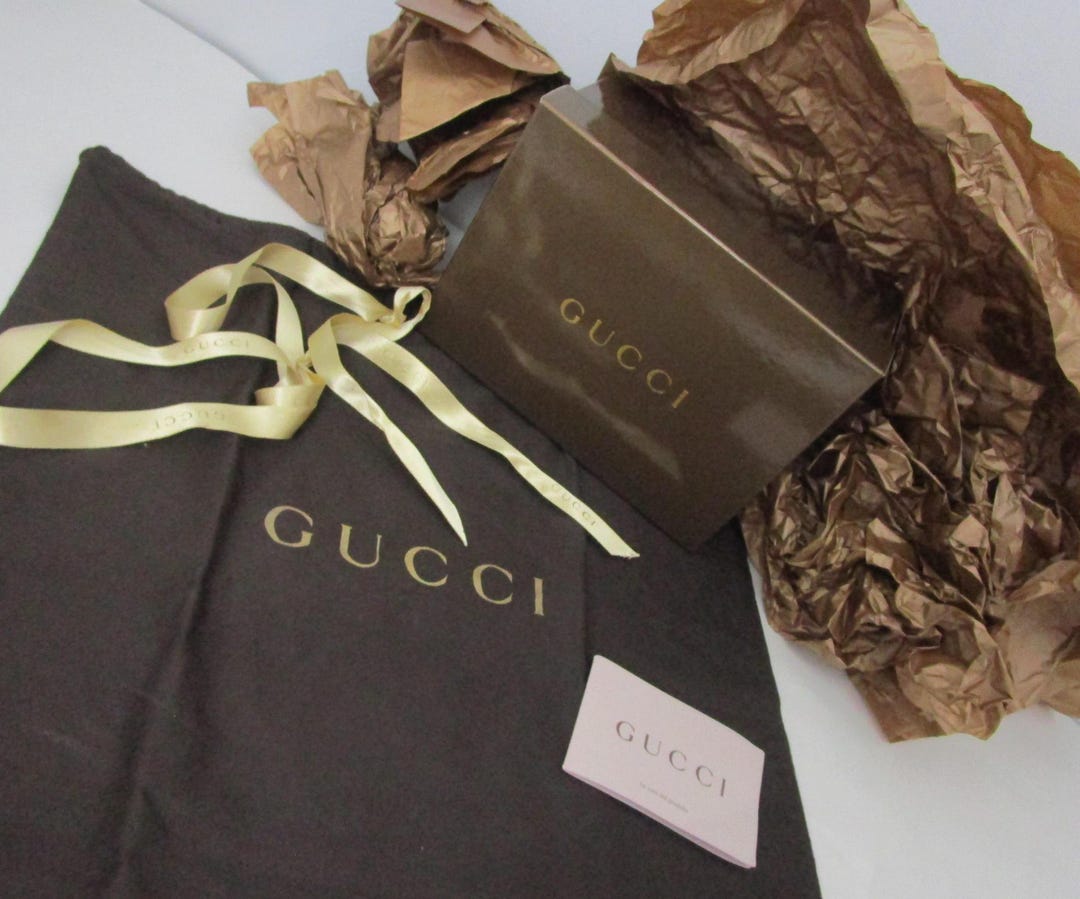Gucci Empty Small Gift Box Storage Ribbon Dust Bag Pouch - Etsy